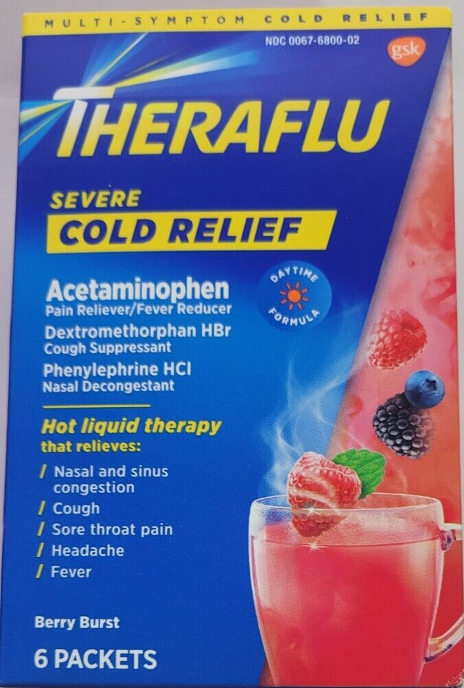 Theraflu+Severe+Cold+Multi+Symptom+Powder+Packet+with+Lipton+Green+Tea ...