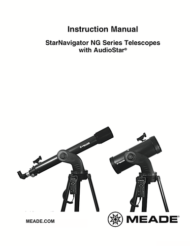 Meade Star Navigator NG Series Telescope (52 Page) INSTRUCTION MANUAL ...