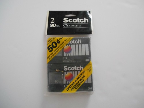 Scotch 2 Pack 90 Minute CX Cassettes Blank Music Audio 135m Normal Bias ...
