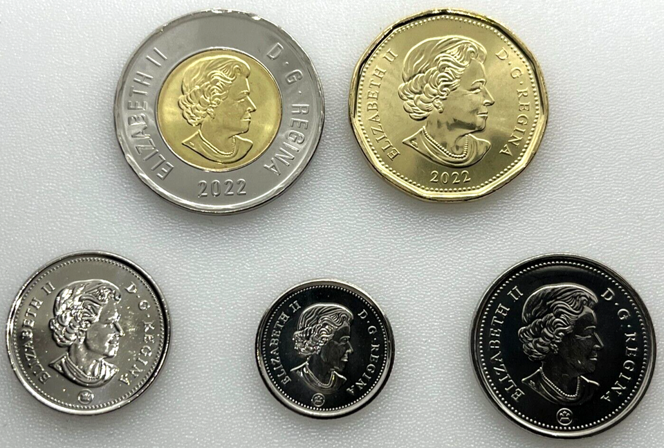 2022 Canada Circulation Coin Set with $2, $1, 25c, 10c, 5c, UNC | eBay