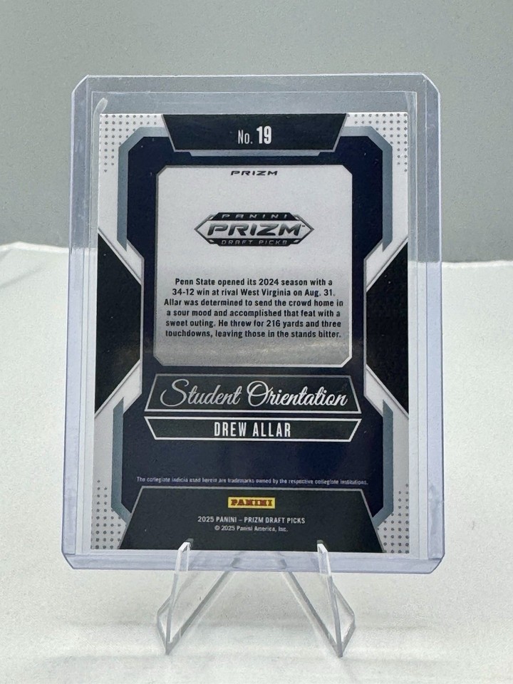 Vintage 2025 Panini Prizm Red Ice Prizm Drew Allar #19 Penn State Card ...