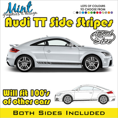 to fit AUDI TT Side Stripes QUATTRO S RS Decals Stickers Graphics FREE ...