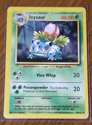 Pokémon TCG Ivysaur Base Set 30/102 Regular Unlimited Uncommon | eBay