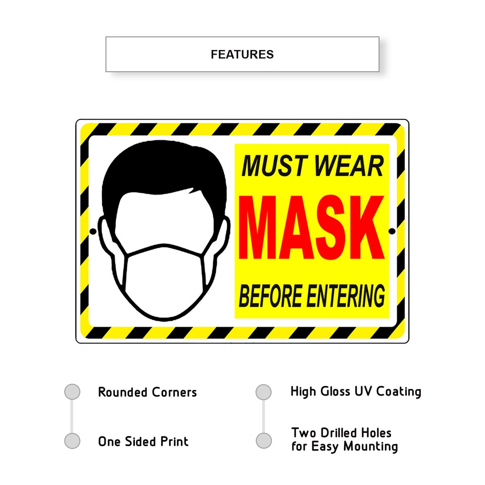 Must Wear Mask Before Entering Safety Precautions For Door Or Window ...