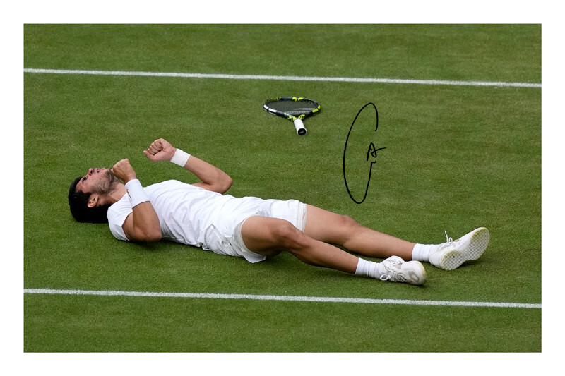 Carlos Alcaraz Wimbledon Tennis Champion Signed Autograph Photo Print ...