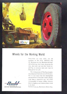 BUDD COMPANY WHEELS FOR THE WORKING WORLD LIFT & DIG TRUCKS 1952 AD | eBay