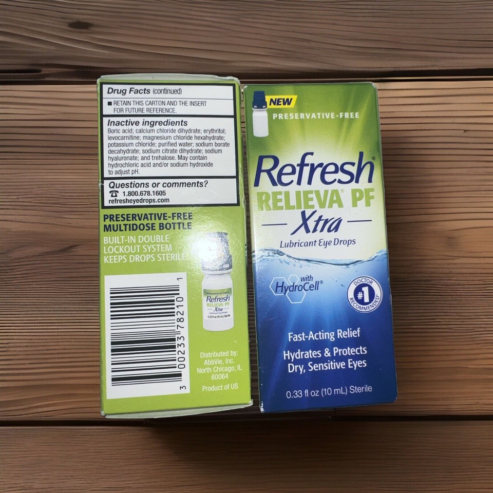 (2)~ REFRESH RELIEVA PF XTRA Lubricates and Protects 0.33oz EXP 10/2025 ...