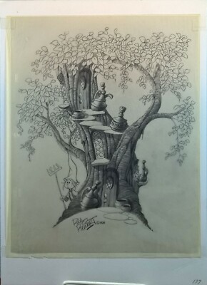 "Elf With Rake" Rick Reinert Original Drawing Unframed Nature Tree ...