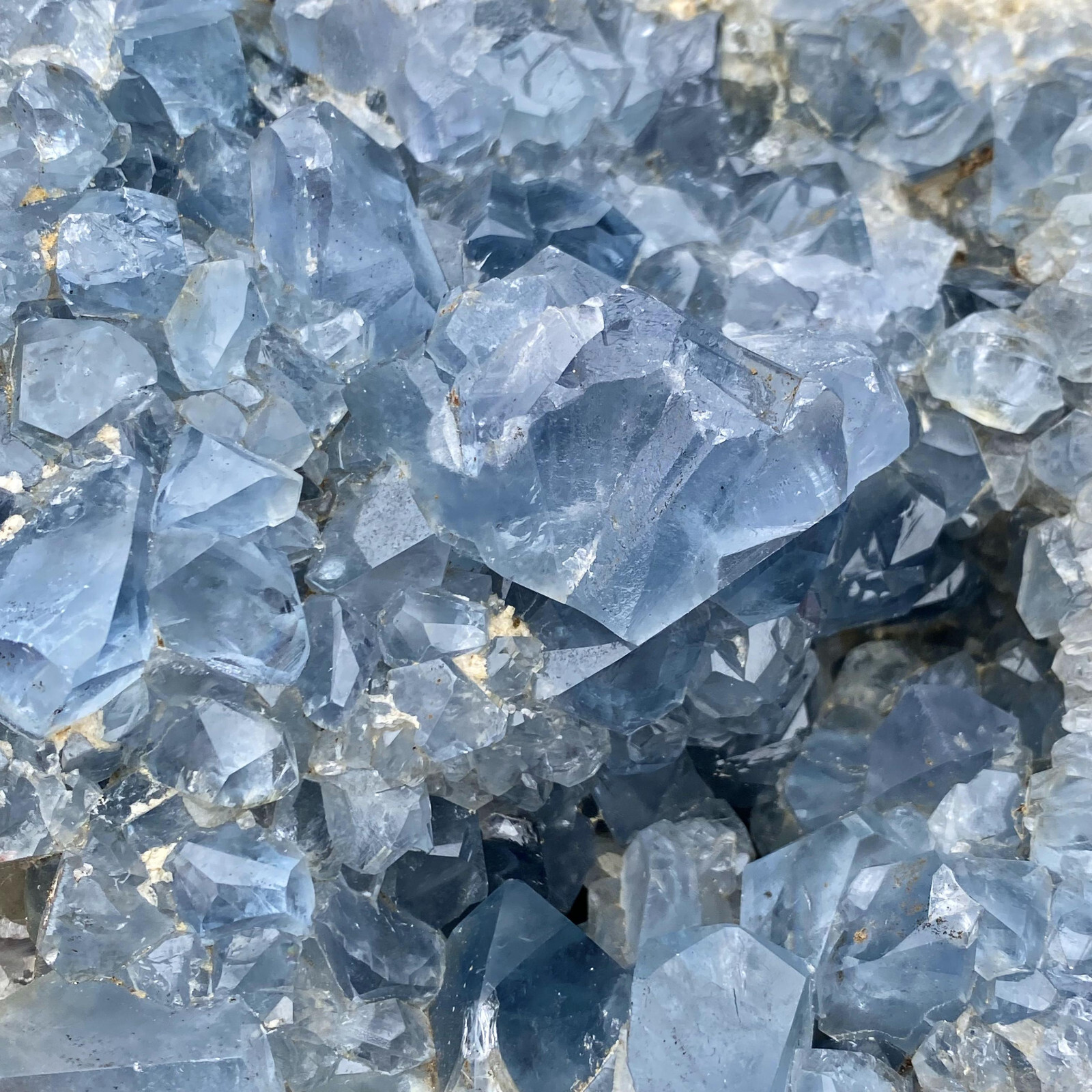 7.7LB Natural Beautiful Blue Celestite Crystal Geode Cave Mineral ...