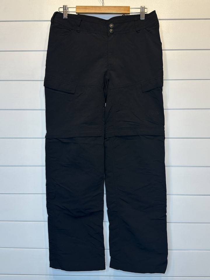 Women's North Face Convertible Cargo Pants Size 10 Black Zip Off Shorts ...