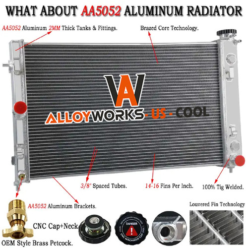 ALL ALUMINUM 4 ROW Cooling Radiator For 2005 2006 05 06 Pontiac GTO 6 ...