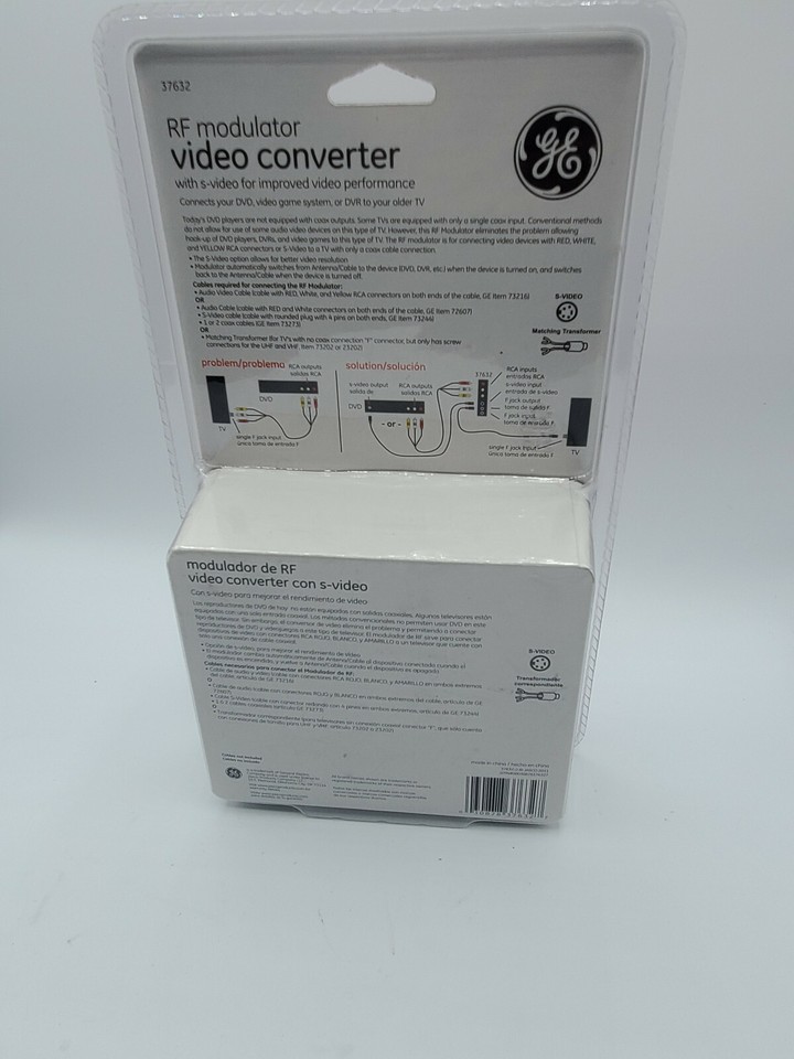 GE RF MODULATOR VIDEO CONVERTER 37632 DVD DVR VIDEO GAMES TO OLDER TV ...