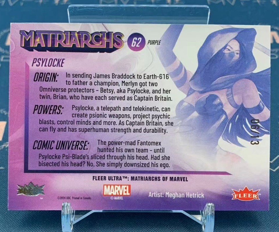 2024 Upper Deck Fleer Ultra Marvel Purple Psylocke 06/13 su | eBay