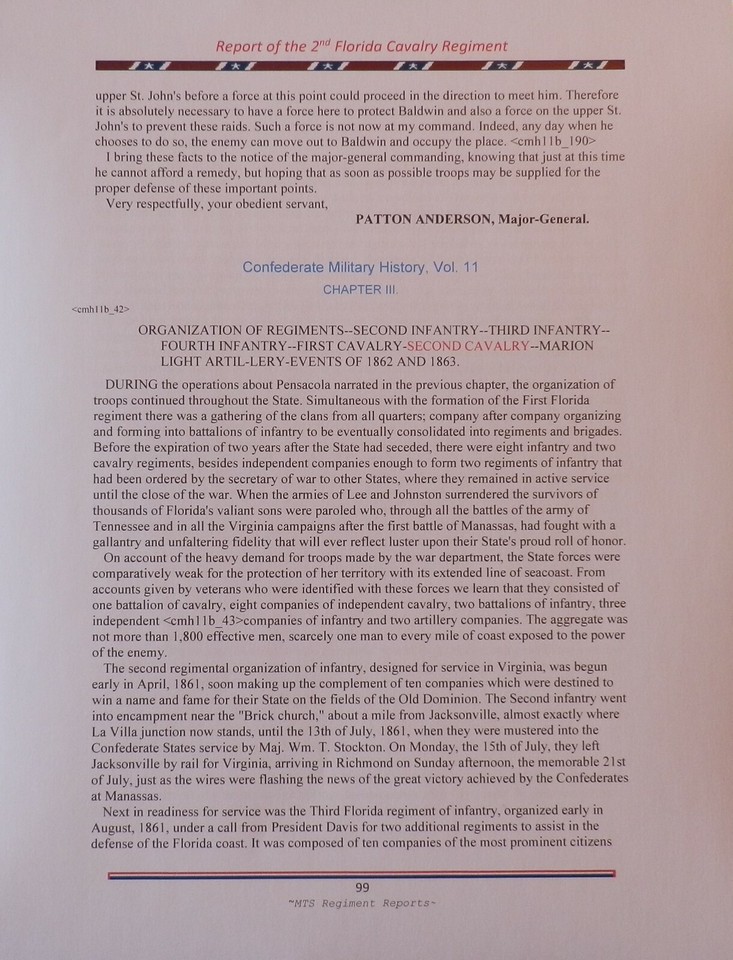 Civil War History of the 2nd Florida Cavalry Regiment (Confederate) | eBay