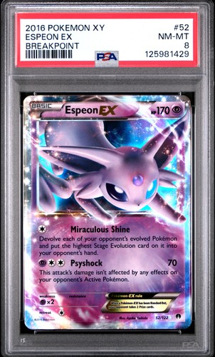 2016 POKEMON XY BREAKPOINT #52 ESPEON EX PSA 8 | eBay