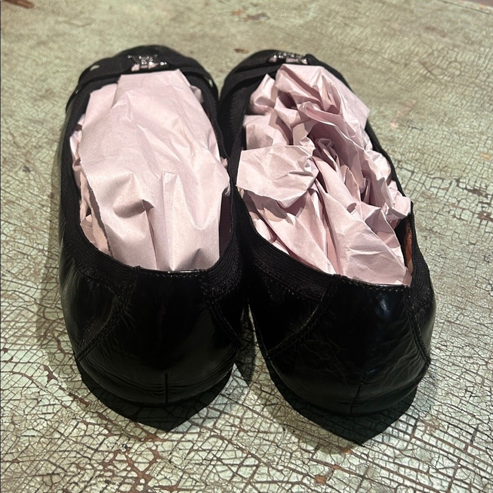 Coach Dwyer Black Leather Ballet Flats Bow Slip-On Shoes Size 10B | eBay