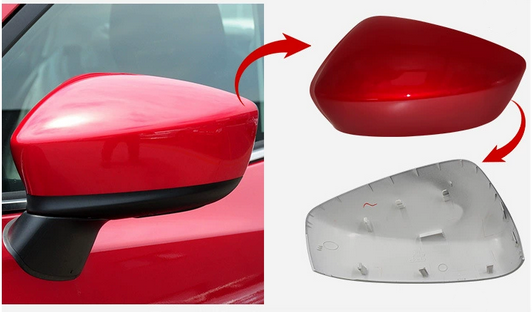 Gray Left Driver Side Car Rearview Mirror Cap Cover For Mazda 3 Axela ...