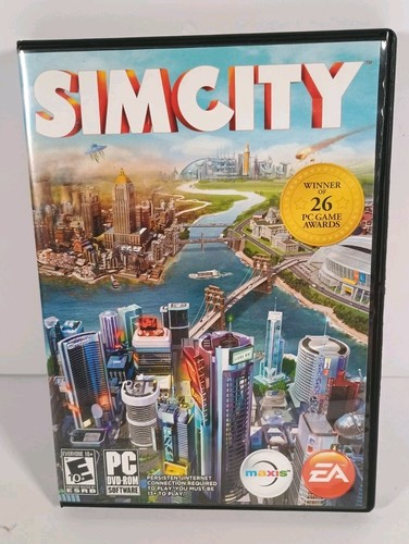 SIM CITY PC DVD-ROM SOFTWARE PREOWNED COMPLETE MAXIS WITH CD KEY USED ...