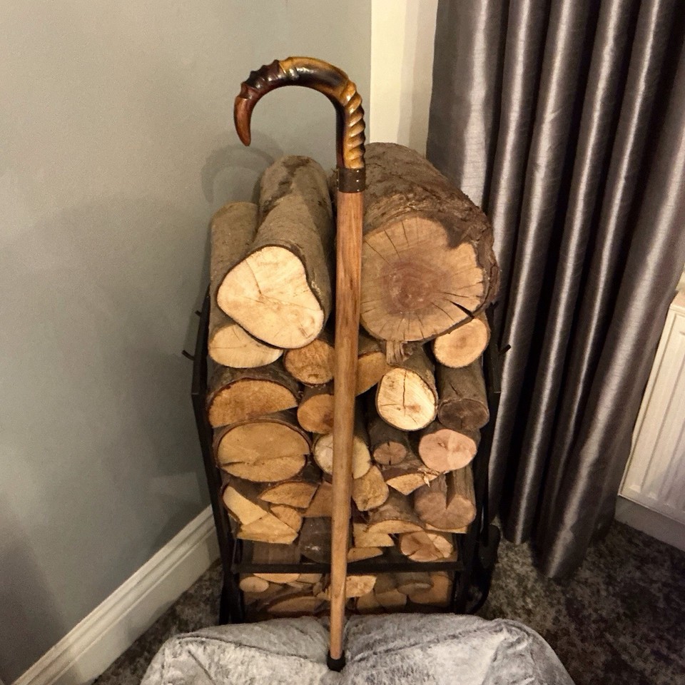 Walking Stick With A Twist Design On The Handle | eBay UK