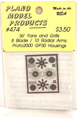 HO Scale Plano Model Products #474 36" Fans & Grills for Proto2000 GP30 ...