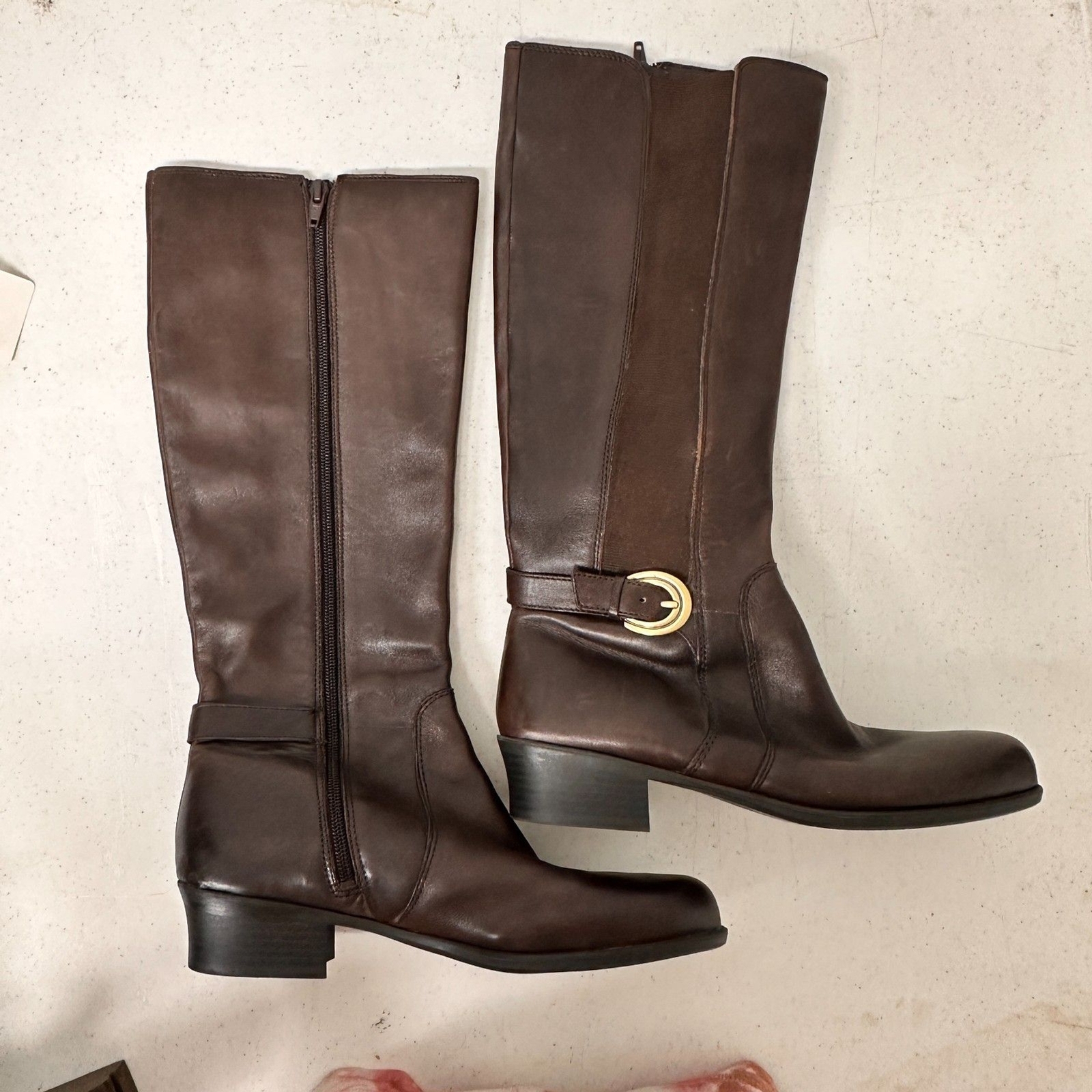 Naturalizer Arness Leather Boot Side Zip Elastic Side… - Gem