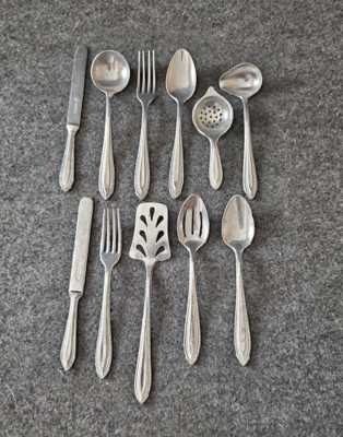 VTG. 11-pc. Aluminum Child's Toy Flatware & Serving Pcs SILVERWARE ...