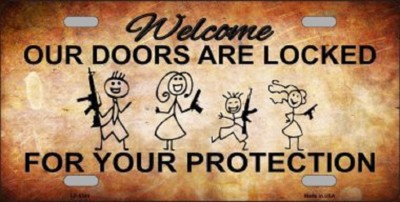 DOORS ARE LOCKED FOR YOUR PROTECTION METAL NOVELTY LICENSE PLATE TAG | eBay