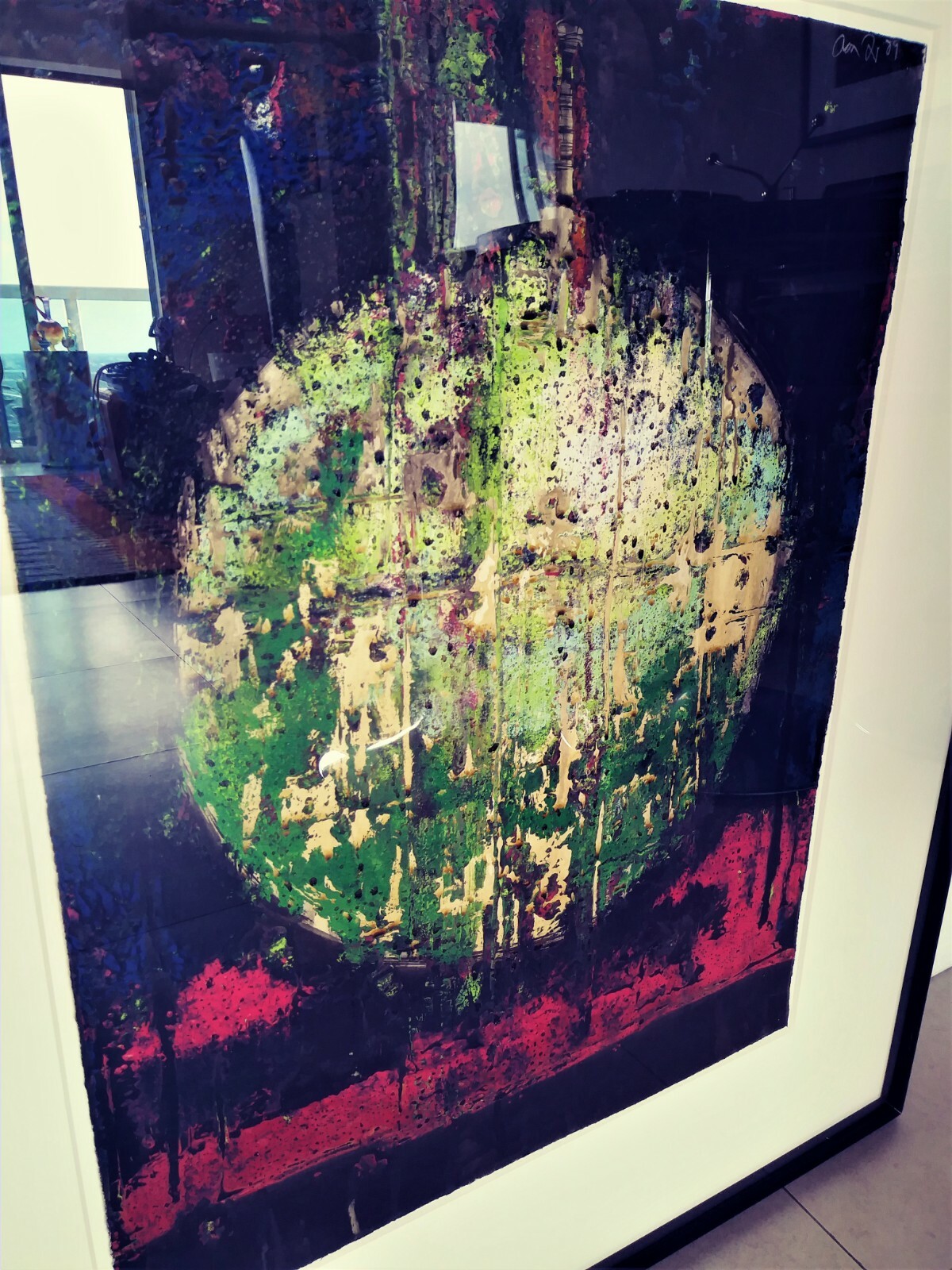 AARON FINK 'Green Apple', 1989 SIGNED Ink and Oil Painting 24 x 18 in ...