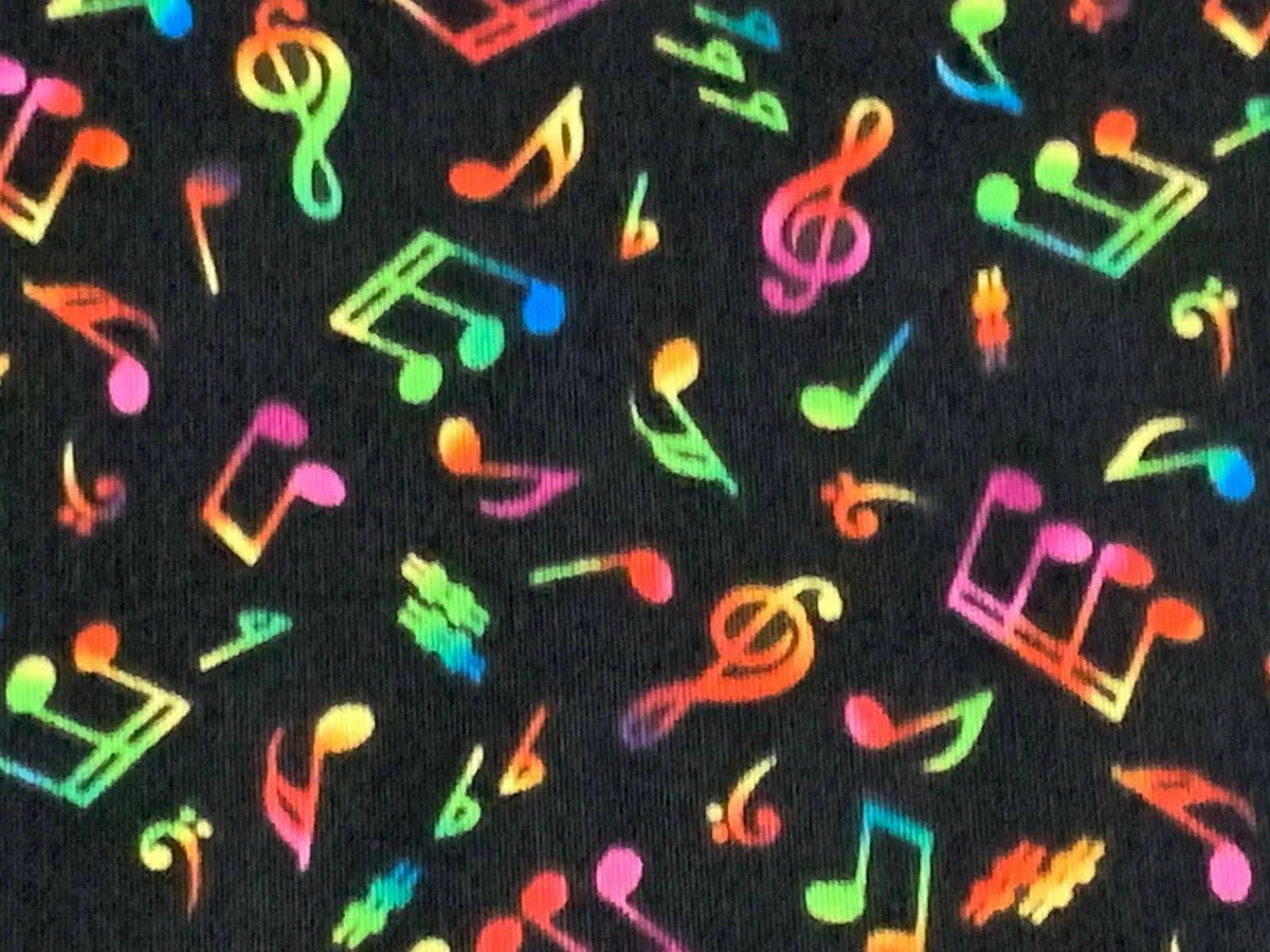 Colorful Neon Music Notes