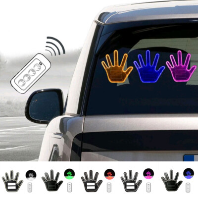 Gesture Light Road Rage Signs Funny Car Middle Finger Rear Window Light ...