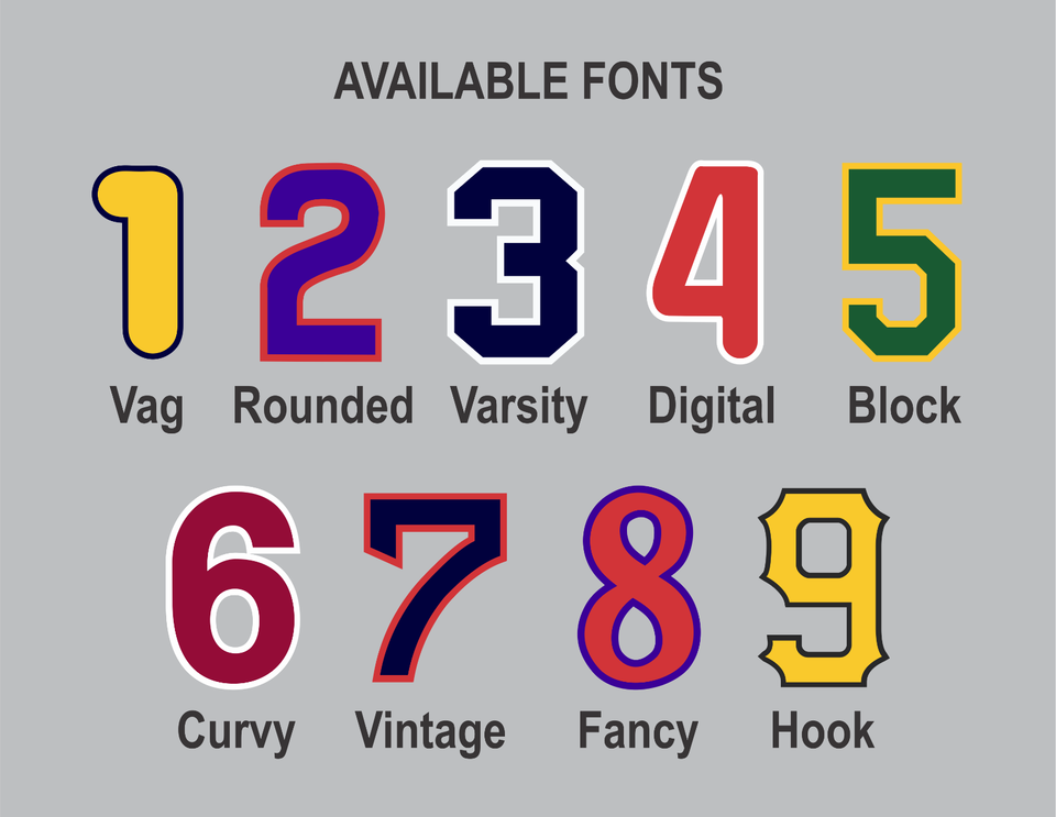 Tackle Twill Pro Cut Basketball Numbers for Team Uniform Jersey Not ...