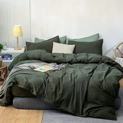 Army green Linen Bedding Set Queen Comforter Twin Full Queen King Duvet ...