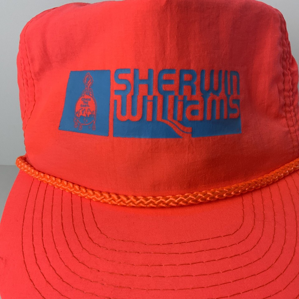 Sherwin Williams VTG 80’s Classic Spell Out Bright Truckers Hat One Sz ...