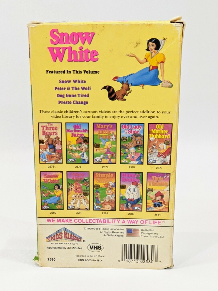 Snow White Classic Video Library VHS | eBay
