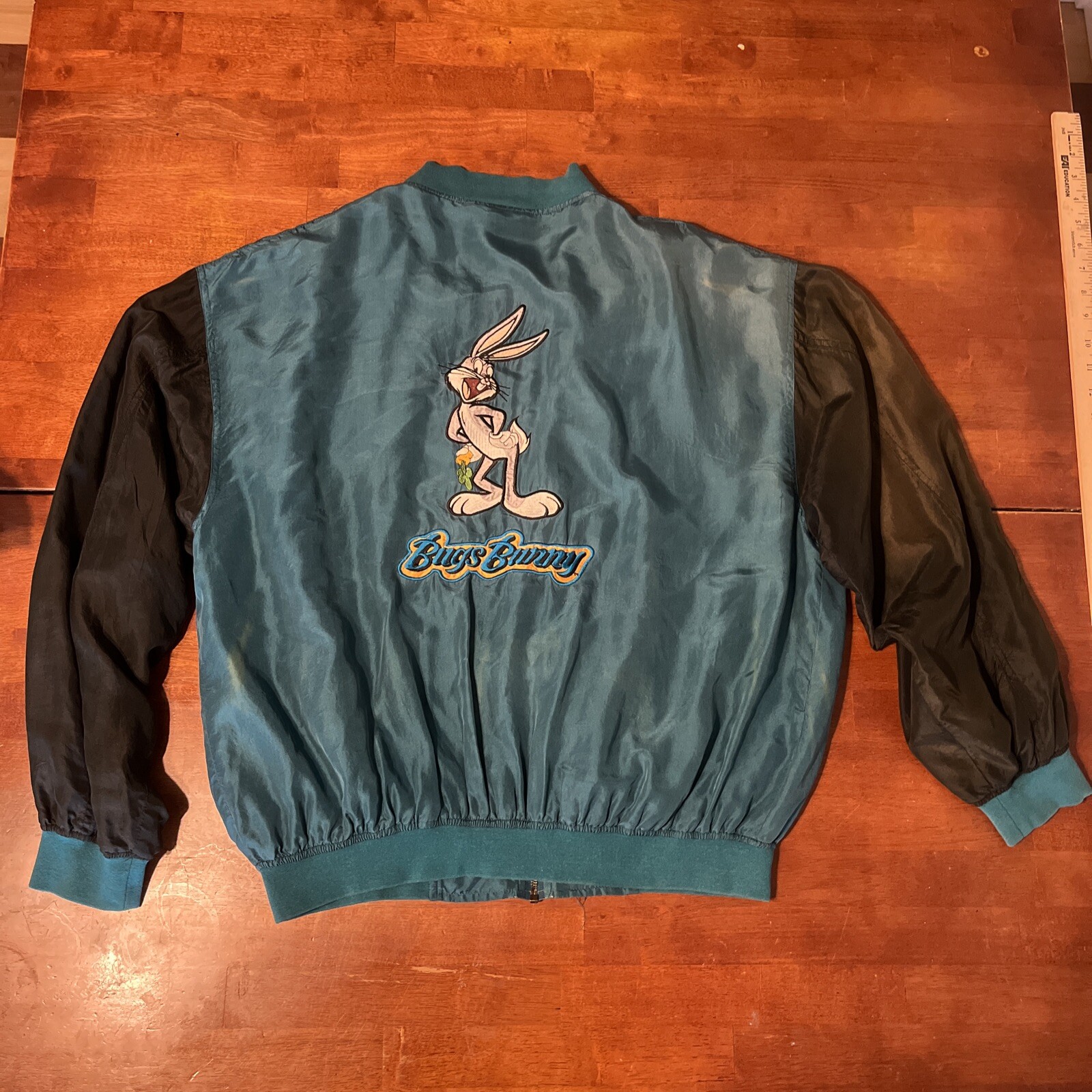 Vintage 90s LOONEY TUNES BUGS BUNNY MEN'S SILK JACKET… - Gem