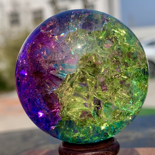 167G Natural Titanium Rainbow Quartz sphere Crystal ball Healing | eBay
