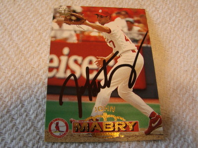 1996 Pacific # 222 John Mabry Autograph / Signed Card St Louis ...