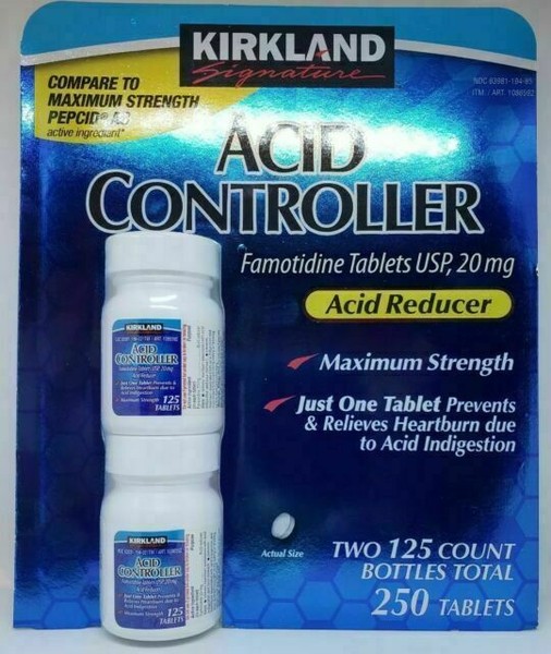 Kirkland Signature Acid Controller 20mg Famotidine Tablets - 250 Count ...