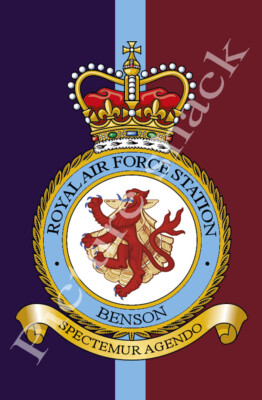 R.A.F BENSON STATION CREST PRINTED ON A METAL SIGN. FRIDGE MAGNET ...