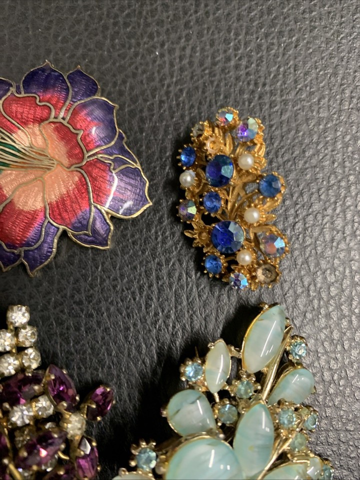 12 x Vintage Costume Jewellery Metal Pin Brooch Brooches Bundle Job Lot ...