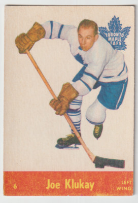 1955-56 Parkhurst # 6 Joe Klukay TORONTO MAPLE LEAFS CREASE FREE !! | eBay