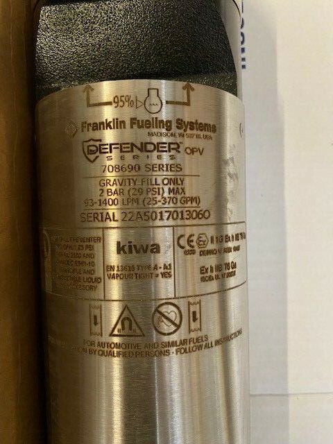 Franklin Fueling Systems Defender Series 708690 Overfill Prevention ...