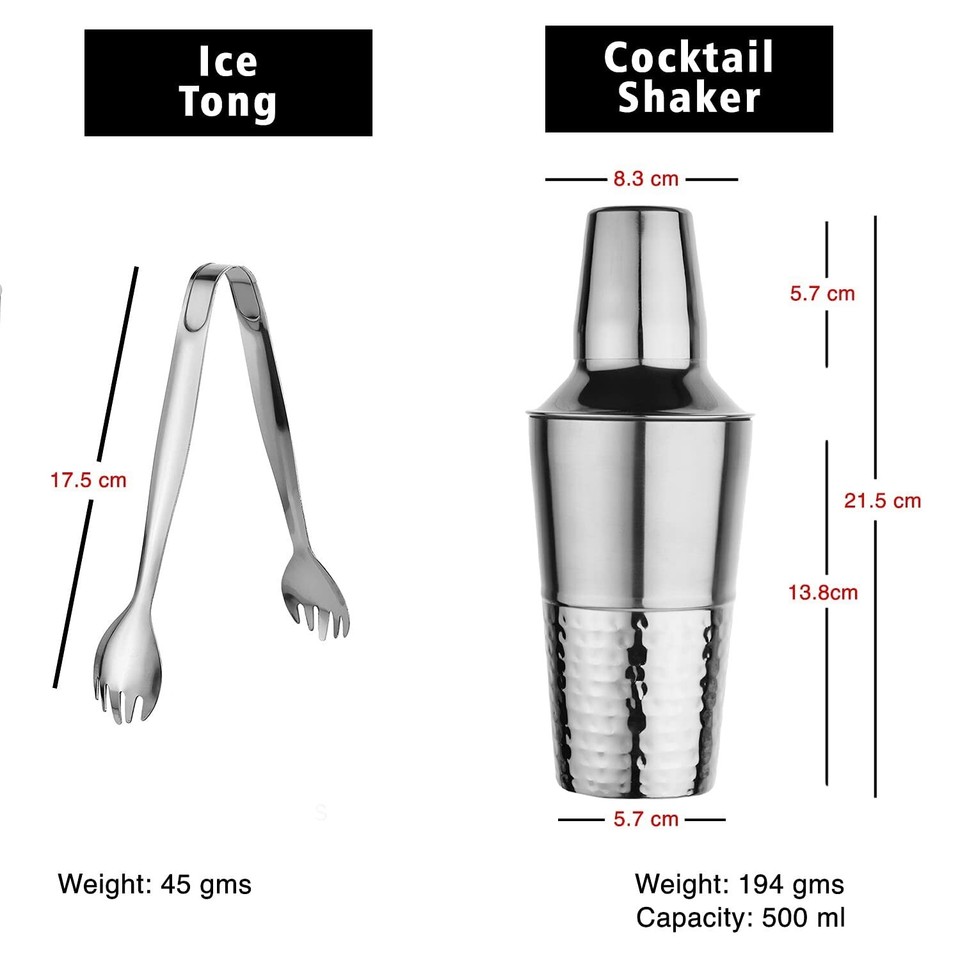 4 Piece Bar Accessories Set for Drinks Cocktail Bartender Kit Half ...