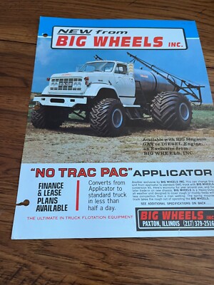 Big Wheels Sprayers No Trac Pac Applicators Brochure AMIL22 | eBay