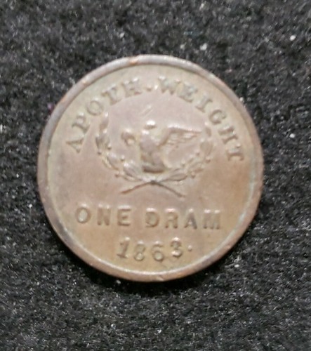 JOHN P GRUBER NEW YORK 1863 APOTH WEIGHT 1 DRAM | eBay