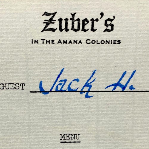 1970 Pair (2) of Zuber's Restaurant Menu Homestead Hotel The Amana ...