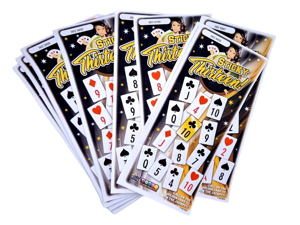 Sticky 13 Hoy Bingo Novelty game played with a deck of cards 100 ...