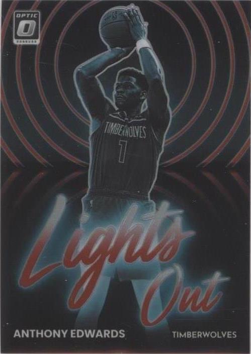 2022-23 Panini Donruss Optic - Lights Out Anthony Edwards #12 Red Prizm ...