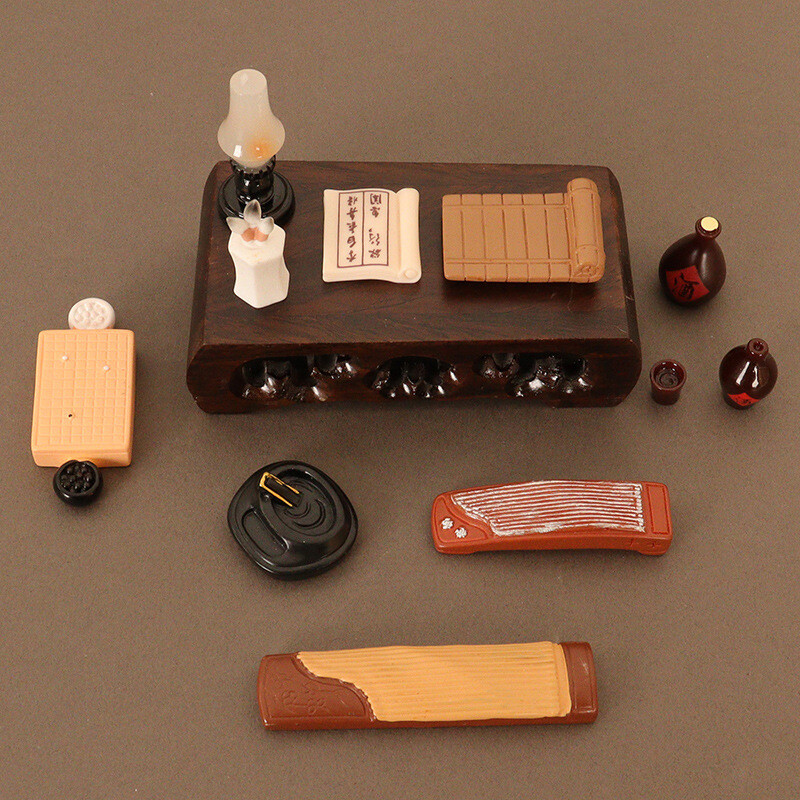 New Doll House Guzheng Guqin Desk Miniature Simulation Model Scene ...
