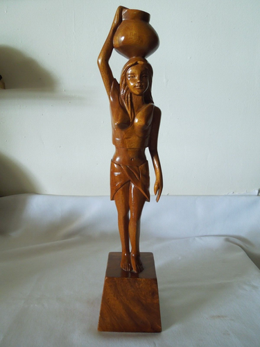 Native Woman Statue Kiln Dried Monkey Pod Mabini Handcrafted in the ...